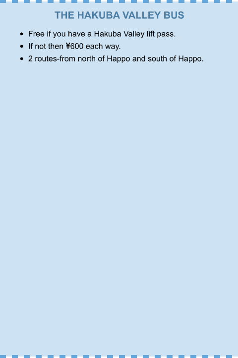 Happo Ski resort shuttle bus schedules